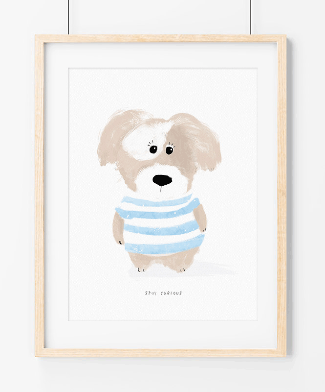 Curious Dog Poster - Posters Catita illustrations
